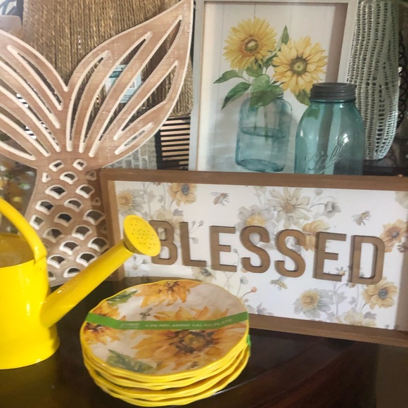 Dining | New Sunflower Melamine Buffet Salad Plates | Poshmark